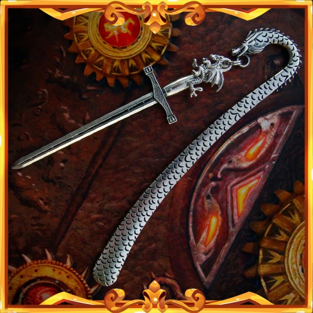 Dragon and Sword Bookmark Medieval Signet at A MON SEUL DESIR Boutique