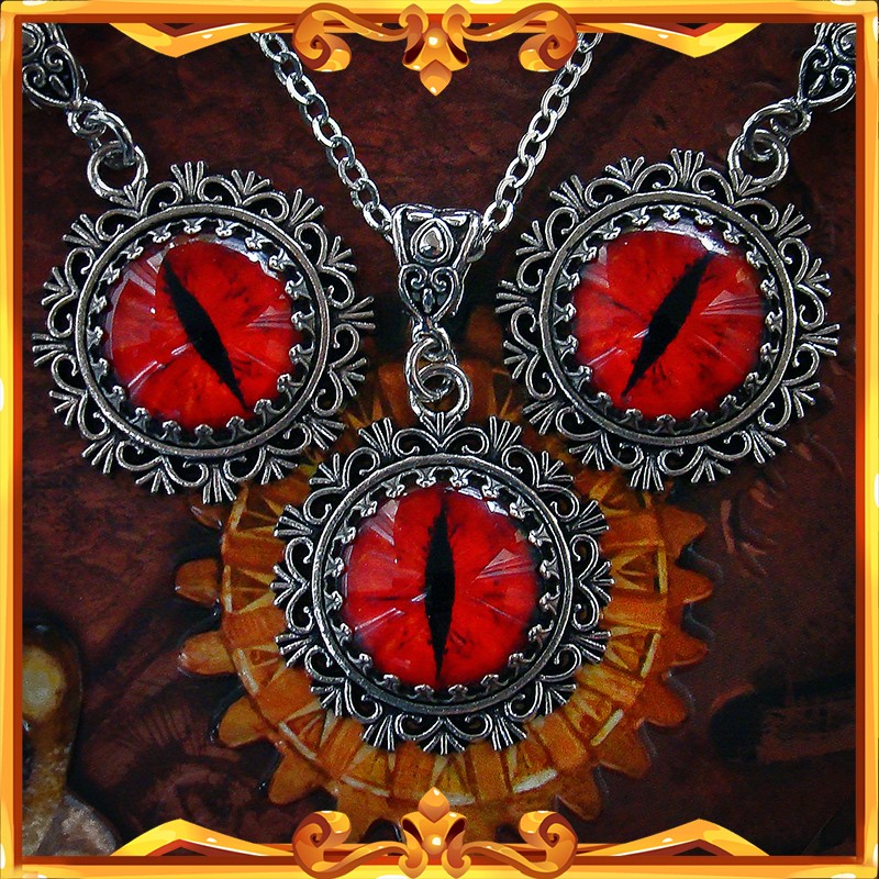 Gothic Red Eye Necklace at A MON SEUL DESIR Boutique