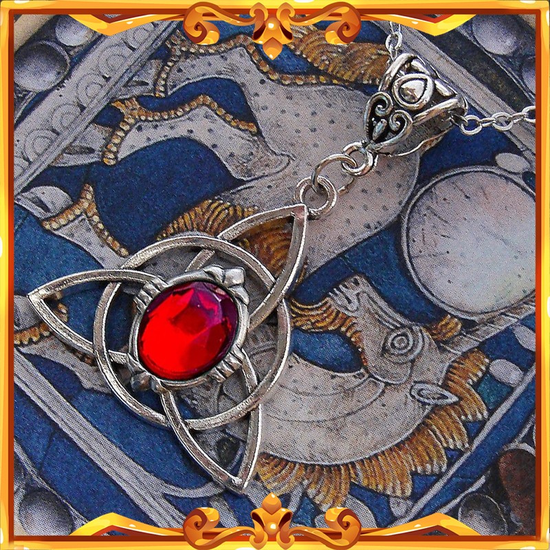 Reveal your Viking soul with this ruby red Celtic necklace