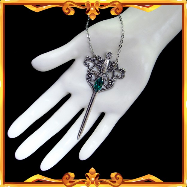 Quench your thirst for adventure with this medieval sword necklace