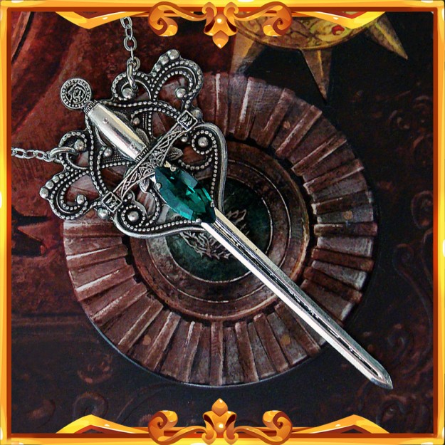 Quench your thirst for adventure with this medieval sword necklace