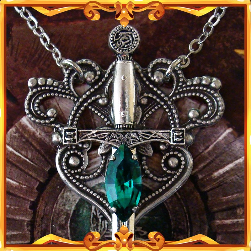 Quench your thirst for adventure with this medieval sword necklace